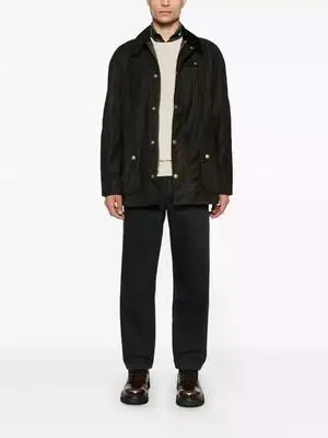 Barbour Waxed Cotton Corduroy Collar Jacket - Brown