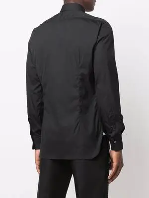 BARBA NAPOLI Long-sleeve Poplin Shirt - Black