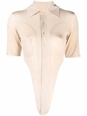 NINAMOUNAH Cut-out Button-up Shirt