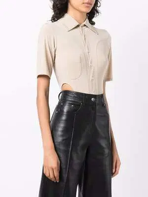 NINAMOUNAH Cut-out Button-up Shirt
