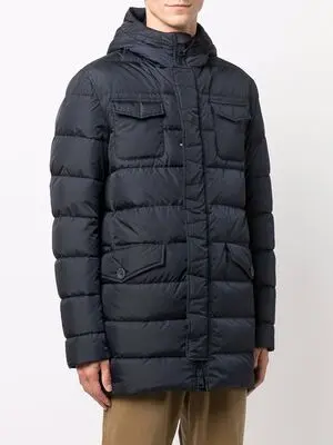 Herno Quilted Down Padded Coat - Blue
