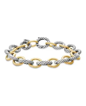 David Yurman Oval Link Bracelet With Gold - Silver/yellow Gold