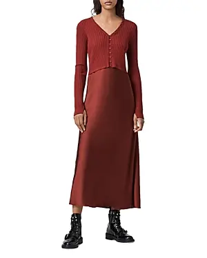 all saints blue slip dress All Saints Double Nouveau- 100% Silk Satin French Gothic V Neck Slip D – The  Photographist Home main image 1