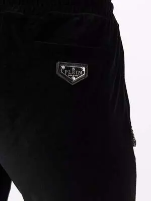 Philipp Plein Crystal Chain Velvet Track Pants