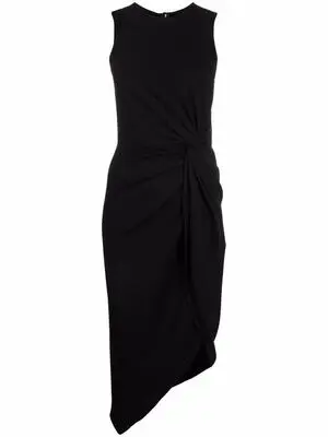 Dolce & Gabbana Sleeveless Asymmetric Midi Dress - Black