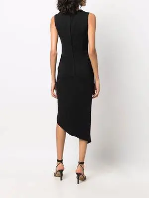 Dolce & Gabbana Sleeveless Asymmetric Midi Dress - Black