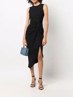 Dolce & Gabbana Sleeveless Asymmetric Midi Dress - Black