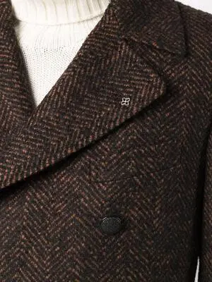 Tagliatore Herringbone-pattern Double-breasted Coat