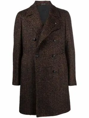 Tagliatore Herringbone-pattern Double-breasted Coat