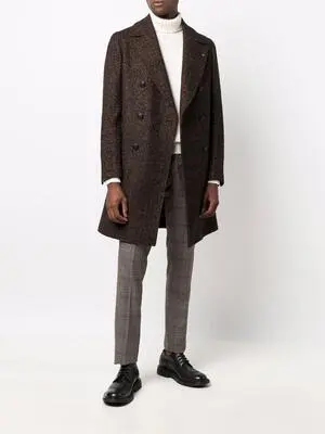 Tagliatore Herringbone-pattern Double-breasted Coat