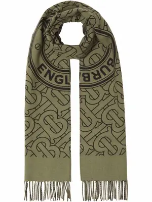 Burberry Reversible Check-monogram Scarf - Green