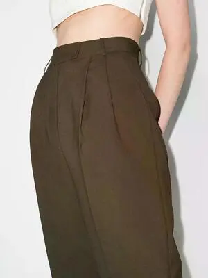 THE FRANKIE SHOP Bea High-waisted Tapered Trousers - Brown