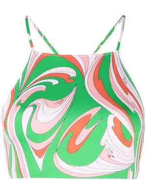 Emilio Pucci Vortici Print Bikini Top