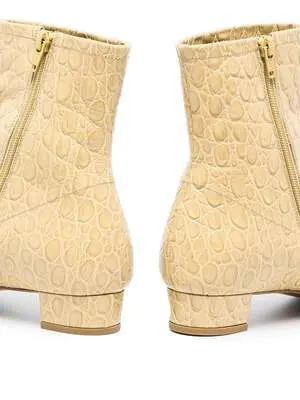 By Far Este Snakeskin Square-toe Ankle Boots