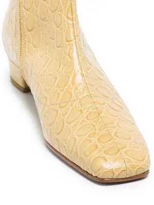 By Far Este Snakeskin Square-toe Ankle Boots