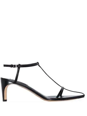 JIL SANDER Cage-design Leather Sandals