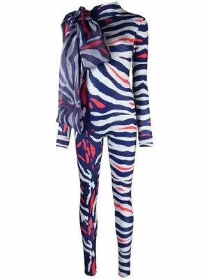 ATU BODY COUTURE Animal-print Jumpsuit - Blue