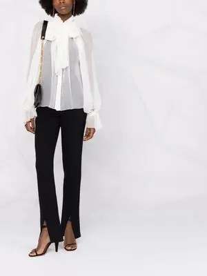 ATU BODY COUTURE Semi-sheer Silk Blouse - White