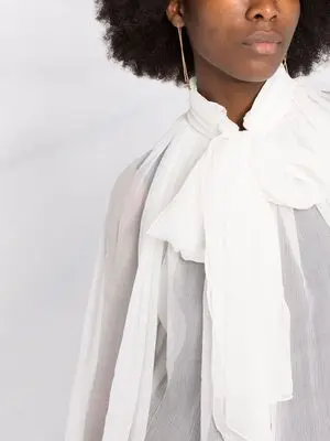 ATU BODY COUTURE Semi-sheer Silk Blouse - White