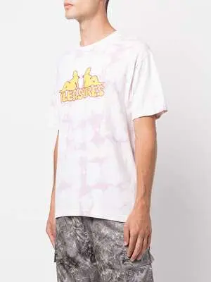 PLEASURES Logo-print Tie-dye T-shirt