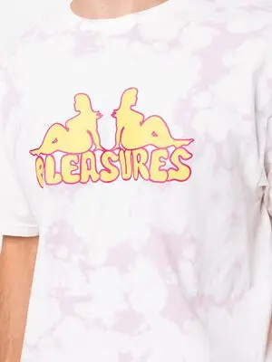 PLEASURES Logo-print Tie-dye T-shirt