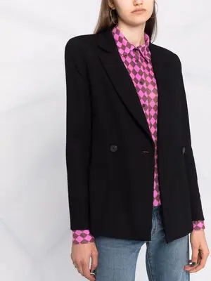 Harris Wharf London Double-breasted Virgin Wool Blazer - Black