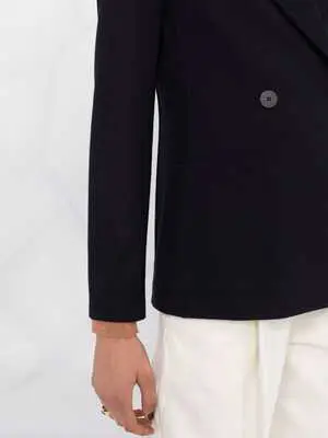 Harris Wharf London Double-breasted Virgin Wool Blazer - Blue