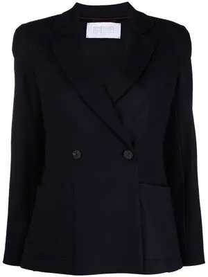 Harris Wharf London Double-breasted Virgin Wool Blazer - Blue