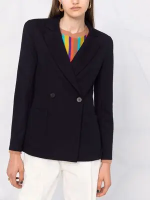 Harris Wharf London Double-breasted Virgin Wool Blazer - Blue
