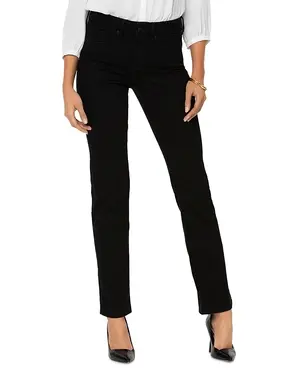 NYDJ Marilyn High Rise Straight Jeans - Black