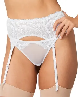 JOURNELLE Loulou Lace Suspender Belt - Sky Light Blue