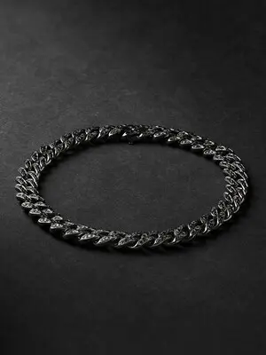 Shay 18-karat Blackened Gold Diamond Bracelet - Black