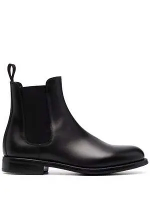 SCAROSSO Claudia Leather Chelsea Boots - Black