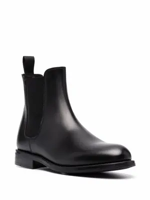 SCAROSSO Claudia Leather Chelsea Boots - Black