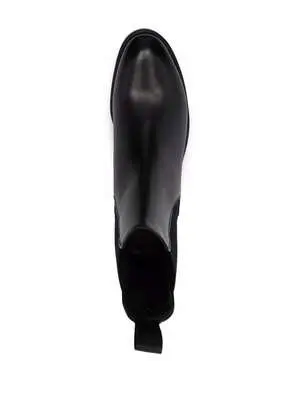 SCAROSSO Claudia Leather Chelsea Boots - Black