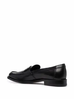 SCAROSSO Harper Leather Penny Loafers - Black