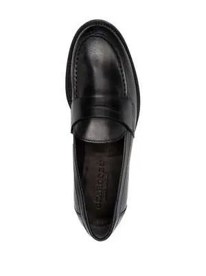 SCAROSSO Harper Leather Penny Loafers - Black