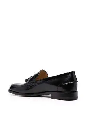 SCAROSSO Ralph Tassel-embellished Leather Loafers - Black