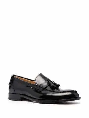 SCAROSSO Ralph Tassel-embellished Leather Loafers - Black