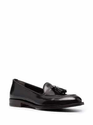 SCAROSSO Sienna Leather Loafers - Brown