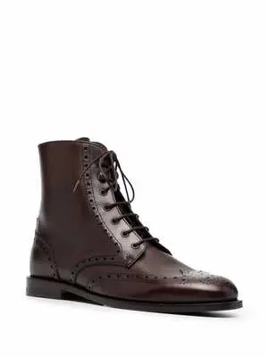 SCAROSSO Stefania Lace-up Ankle Boots - Brown