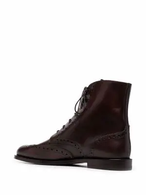 SCAROSSO Stefania Lace-up Ankle Boots - Brown
