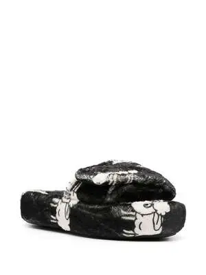 Natasha Zinko Sheep-print Platform Slides