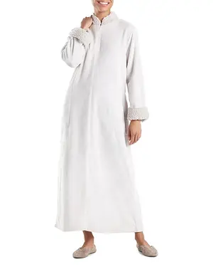 Natori Sherpa Zip Caftan - Bone