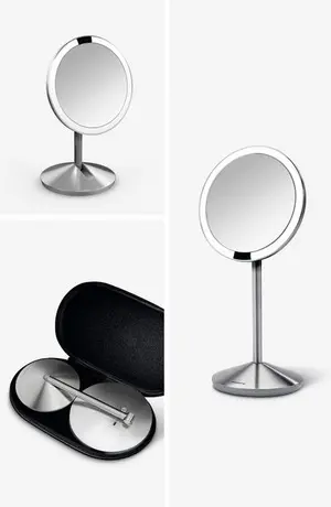 SIMPLEHUMAN 5-inch Mini Countertop Sensor Makeup Mirror - Silver