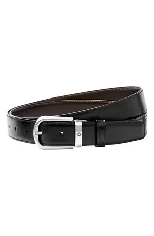 Montblanc Horseshoe Buckle Reversible Leather Belt