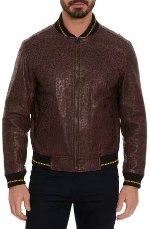 Robert Graham X Marvel Panther Throne Leather Jacket