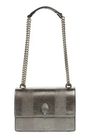Kurt Geiger Shoreditch Metallic Leather Crossbody Baggrey