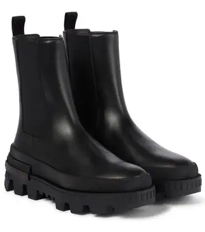 Moncler Coralyne Leather Chelsea Boots