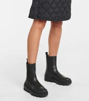 Moncler Coralyne Leather Chelsea Boots